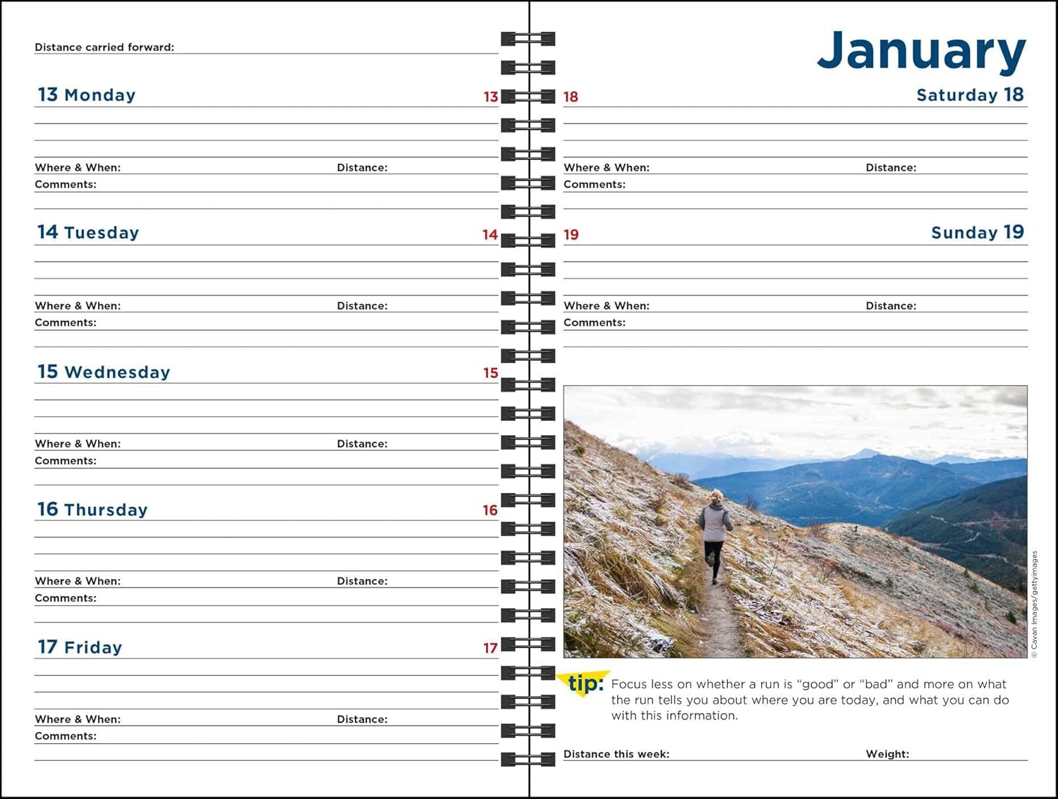 The Complete Runner's Day-by-Day Log 12-Month 2025 Planner Calendar