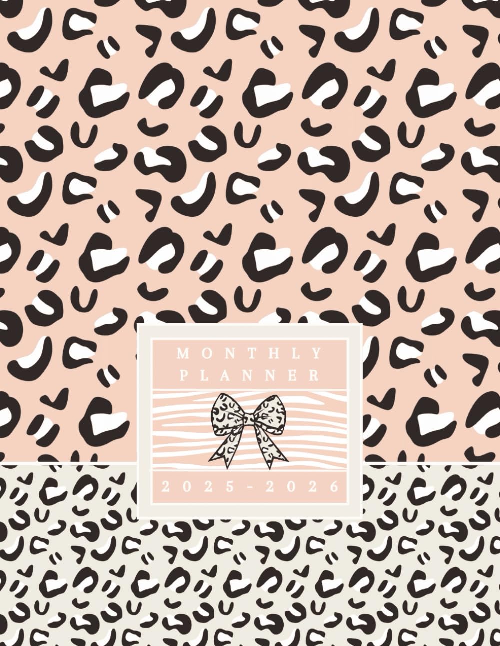 2025-2026 Leopard Print Monthly Planner: Cheetah Pattern 25-26 Calendar ...