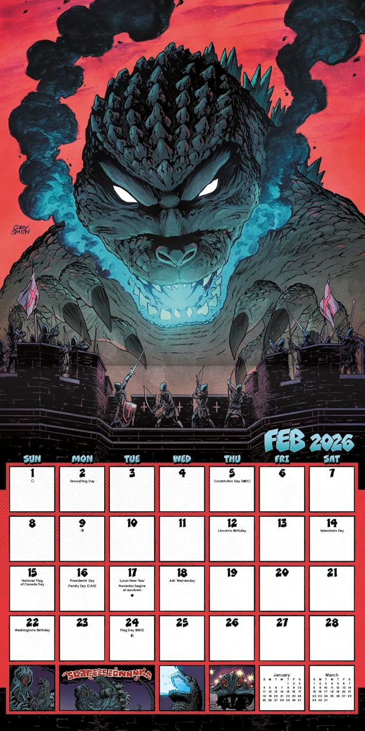 2026 Godzilla - Classic Wall Calendar