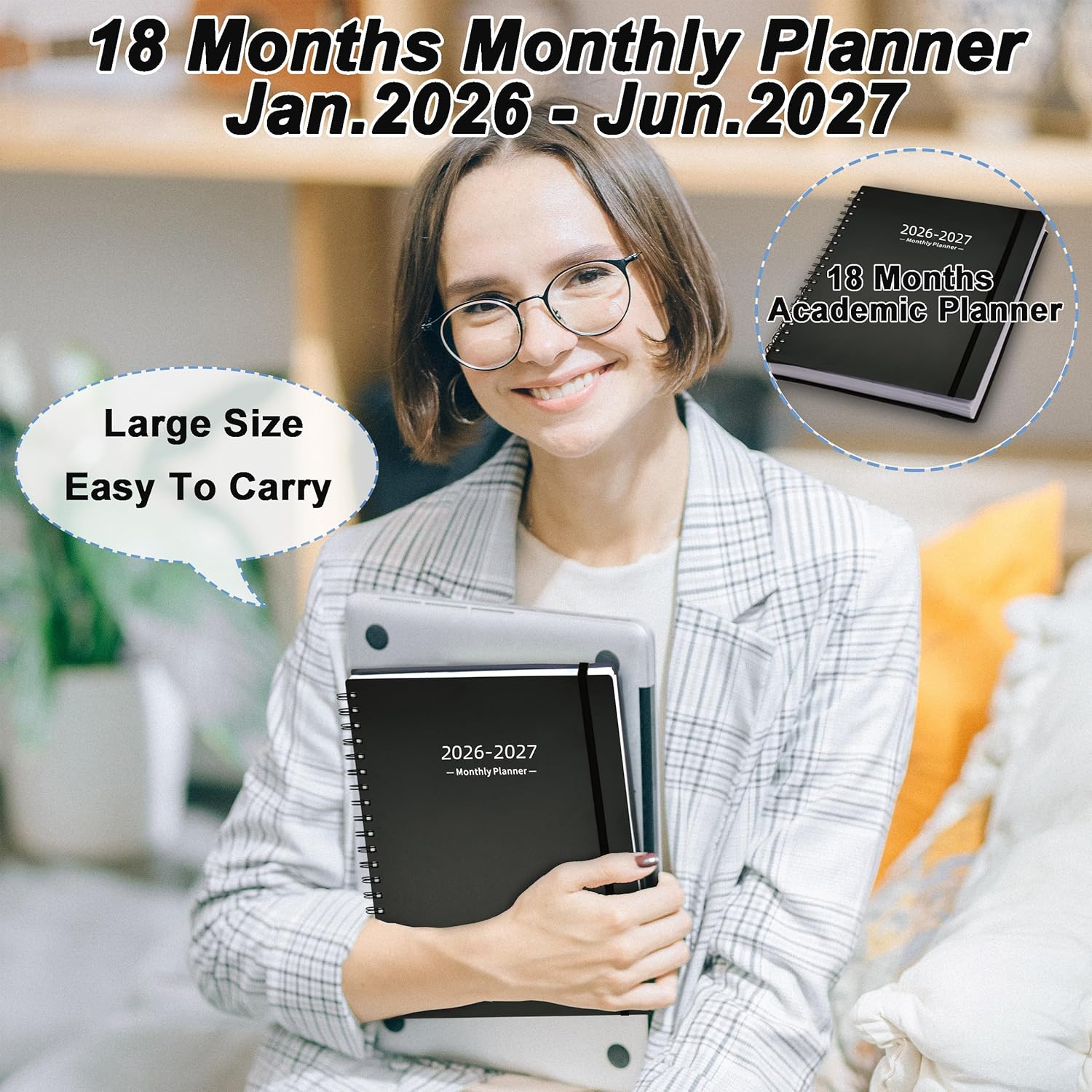 2026-2027 Monthly Planner (7.4'' x 9.6''), 18 Months Calendar Planner ...