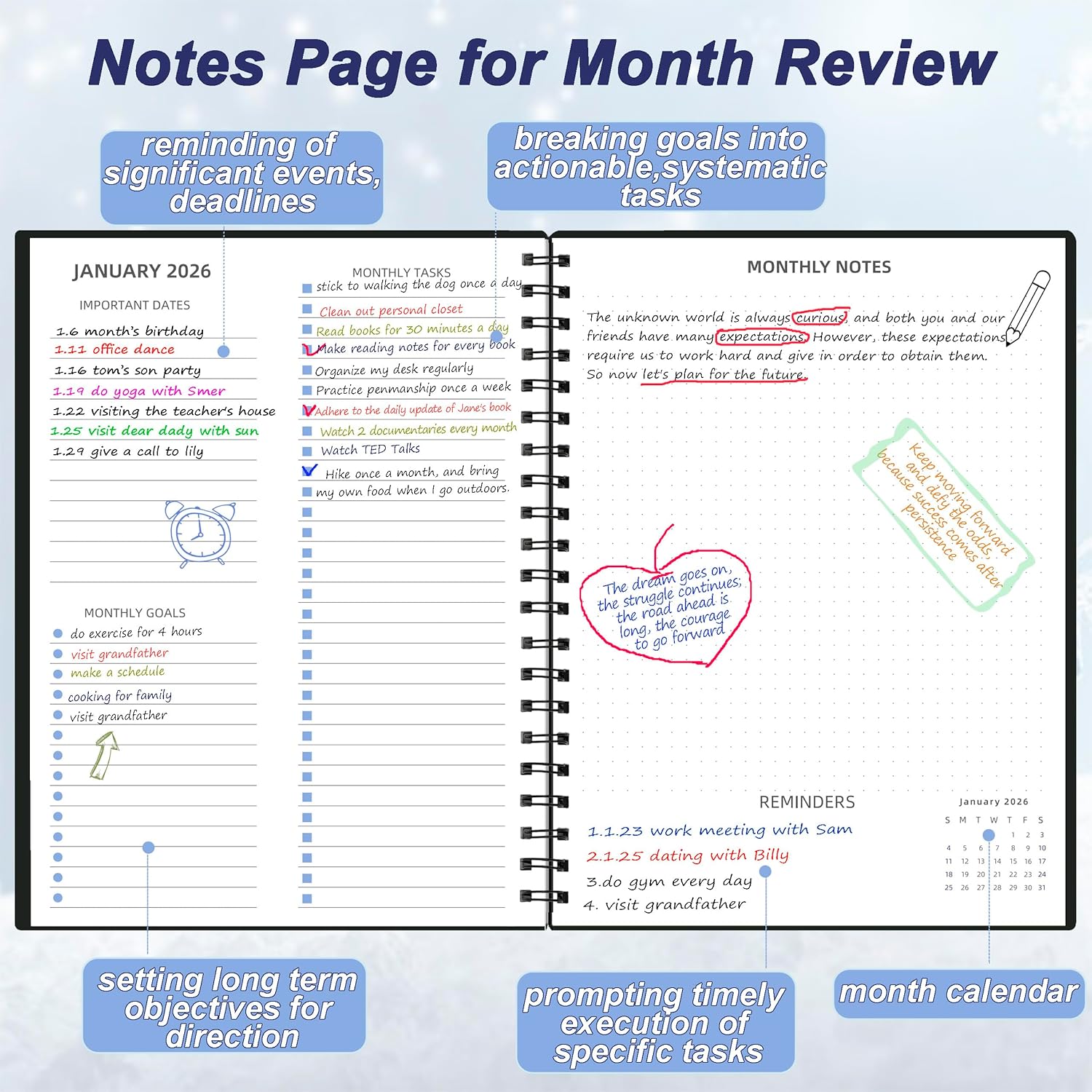 2026-2027 Monthly Planner (7.4'' x 9.6''), 18 Months Calendar Planner ...